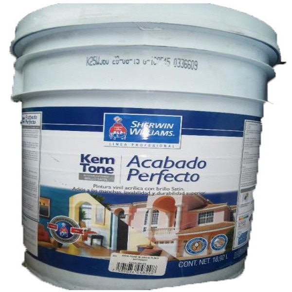 Cubeta de pintura vinílica satin blanco kem tone sherwin williams - Sears
