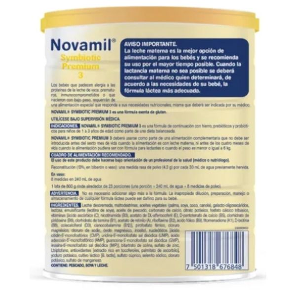 Novamil symbiotic 3 fórmula láctea 800 g. - Sears