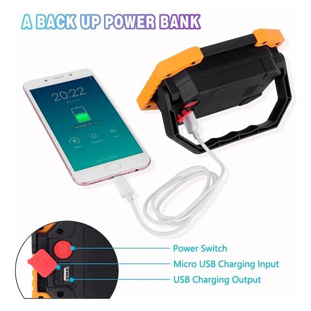 Lampara reflector uso rudo led 10w pila recargable portátil - Sears