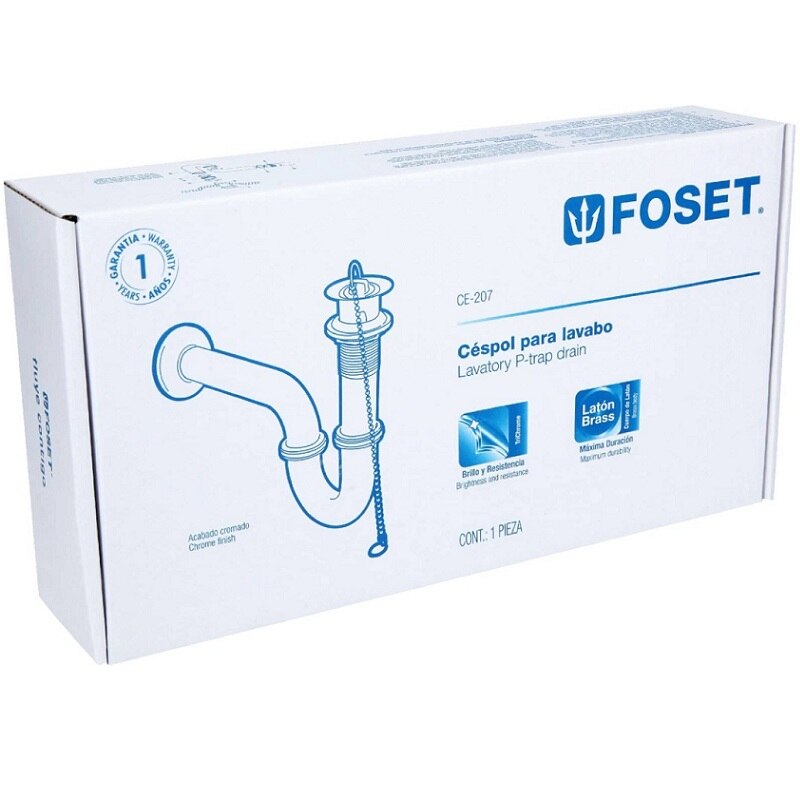 Cespol para lavabo 1-1/4" laton cromado tipo moneda foset - Sears