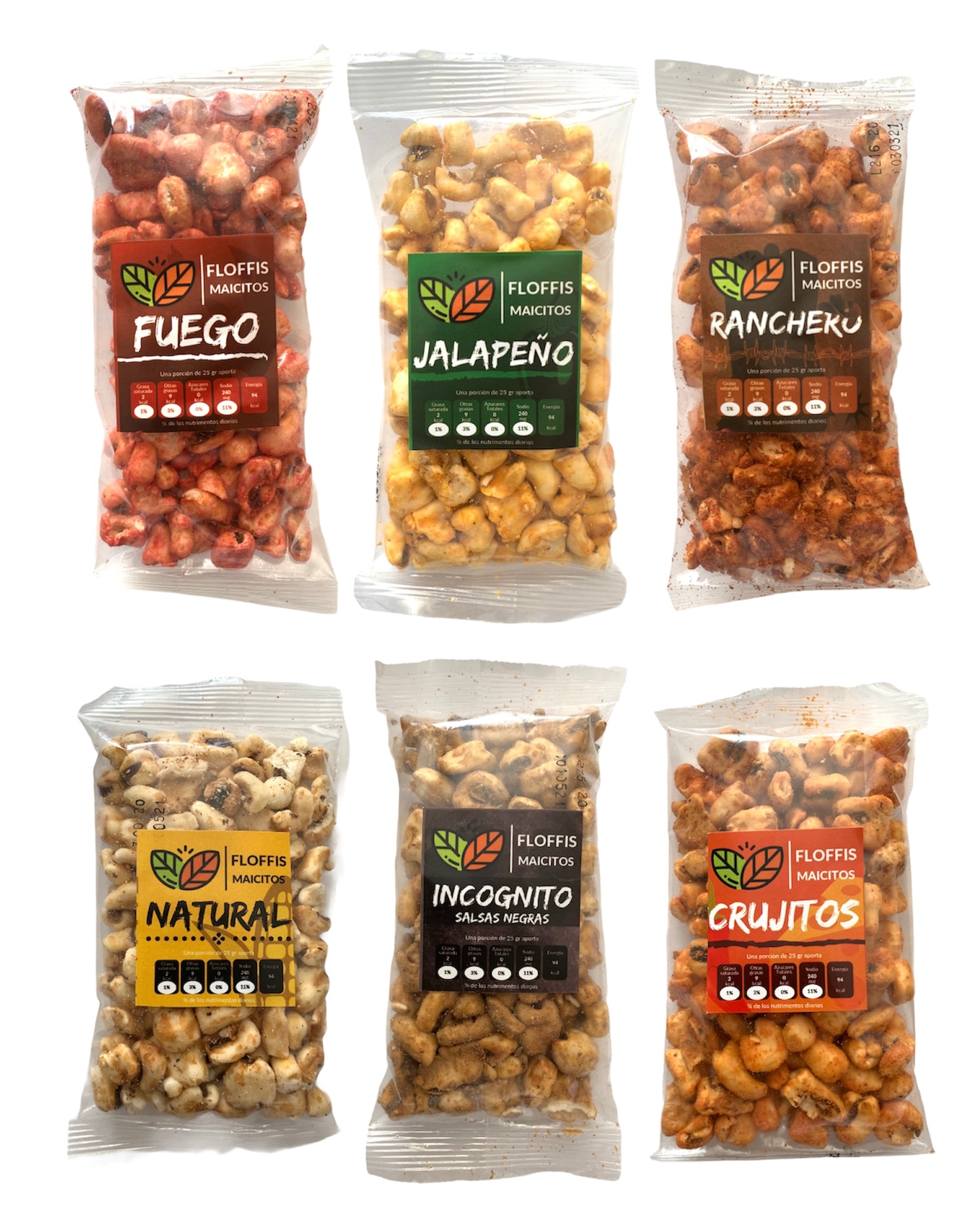 Maíz inflado a vapor 24 pack maicitos bloffis snack nutritivo 50 gr c/u ...