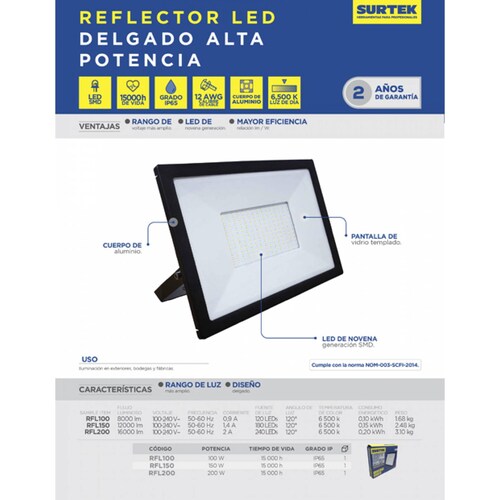 Reflector Portatil Led 18000lm A Prueba De Agua 200w Surtek