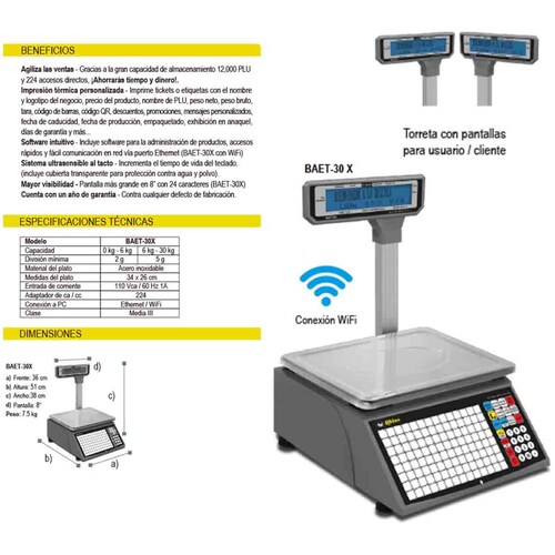 Bascula Etiquetadora BAET-30X Rhino