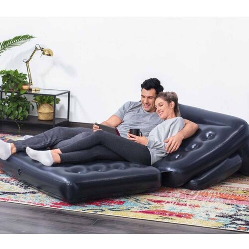 Sofa Cama Inflable 5en1 Bomba Sillon Elegante Negro Bestway