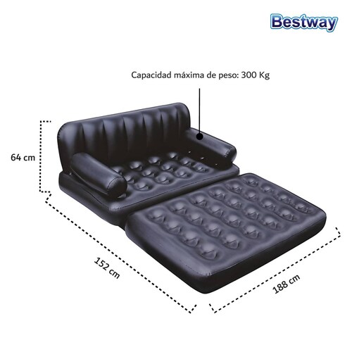 Sillon Sofa Cama Inflable Multiposicion 5en1 Camping Bestway