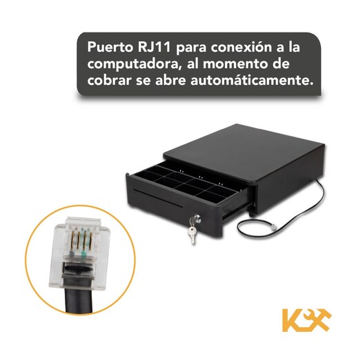 Caja Dinero 33 cm con Cajon y Ranura Para Punto de Venta Con Puerto ...