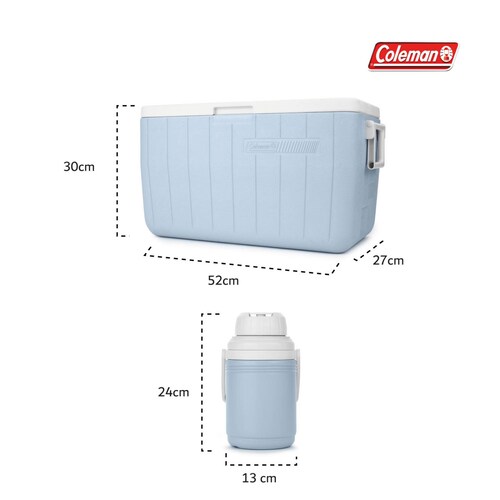 Combo Coleman 3 Piezas Hielera Portatil 48/5qt + Termo 473ml Azul celeste 1