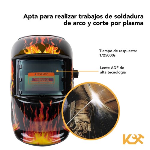 Careta Electrónica para Soldar Diseños Kingsman Llamas