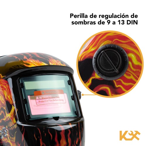 Careta Electrónica para Soldar Diseños Kingsman Llamas