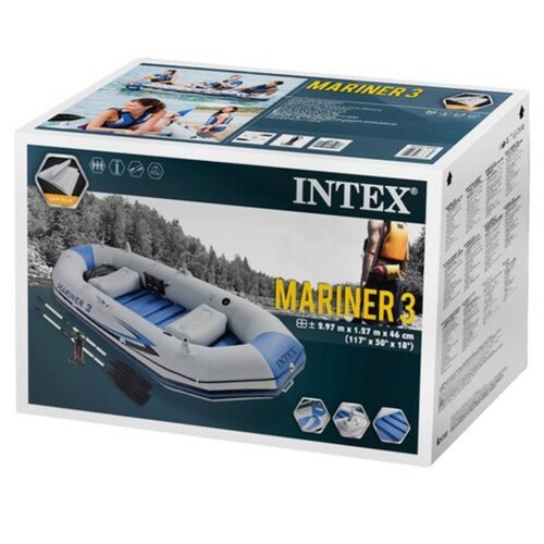 Lancha Inflable Mariner 3 Personas Remos y Bomba Intex
