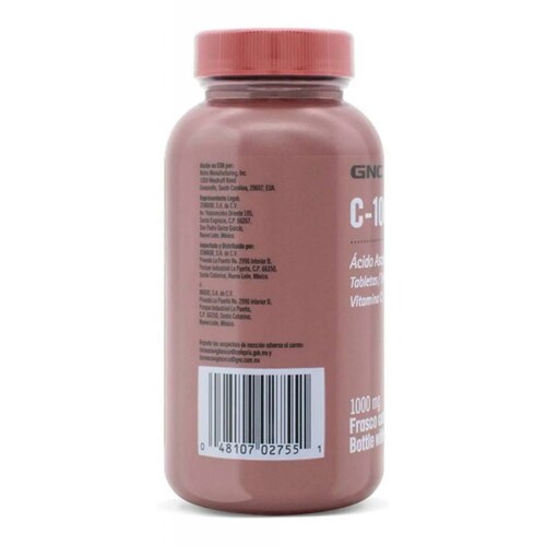Vitamina C 1000 Mg Gnc C 1000 Sin Sabor 90 Tabletas