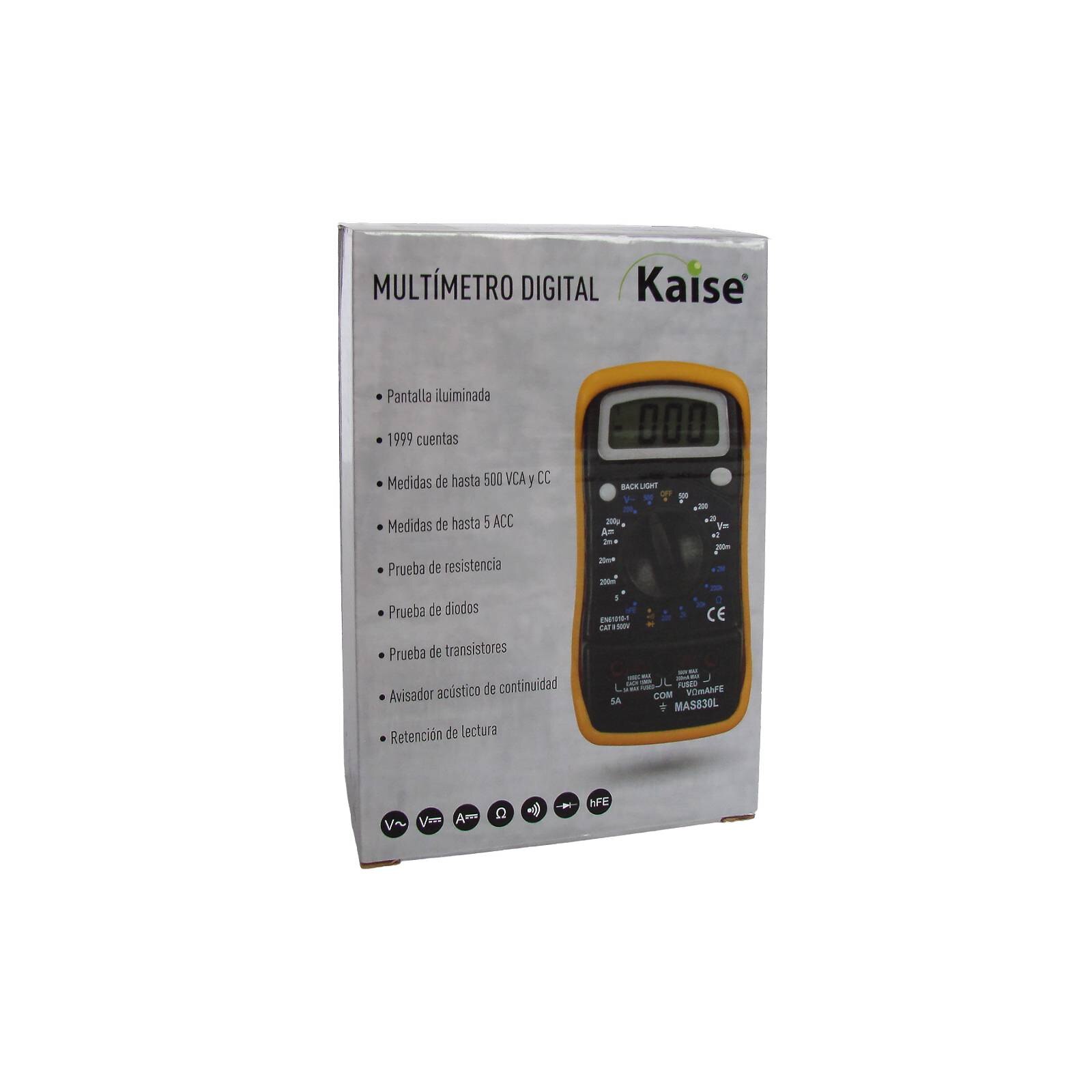 MULTIMETRO MEDIDOR DE VOLTAJE DMM DIGITAL MAS830L KAISE
