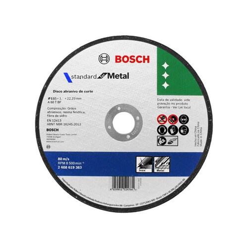 Disco Abrasivo Para Cortes Metal 4 1 2 2608619383 Bosch
