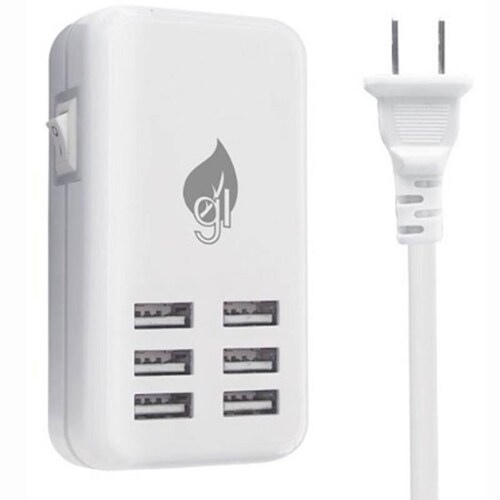 Cargador Multiple 6 Entradas Usb/6a/110-220v/cable 1.20m