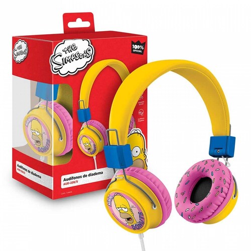 Audífonos con cable tipo cordón, plegables The Simpsons-Donut