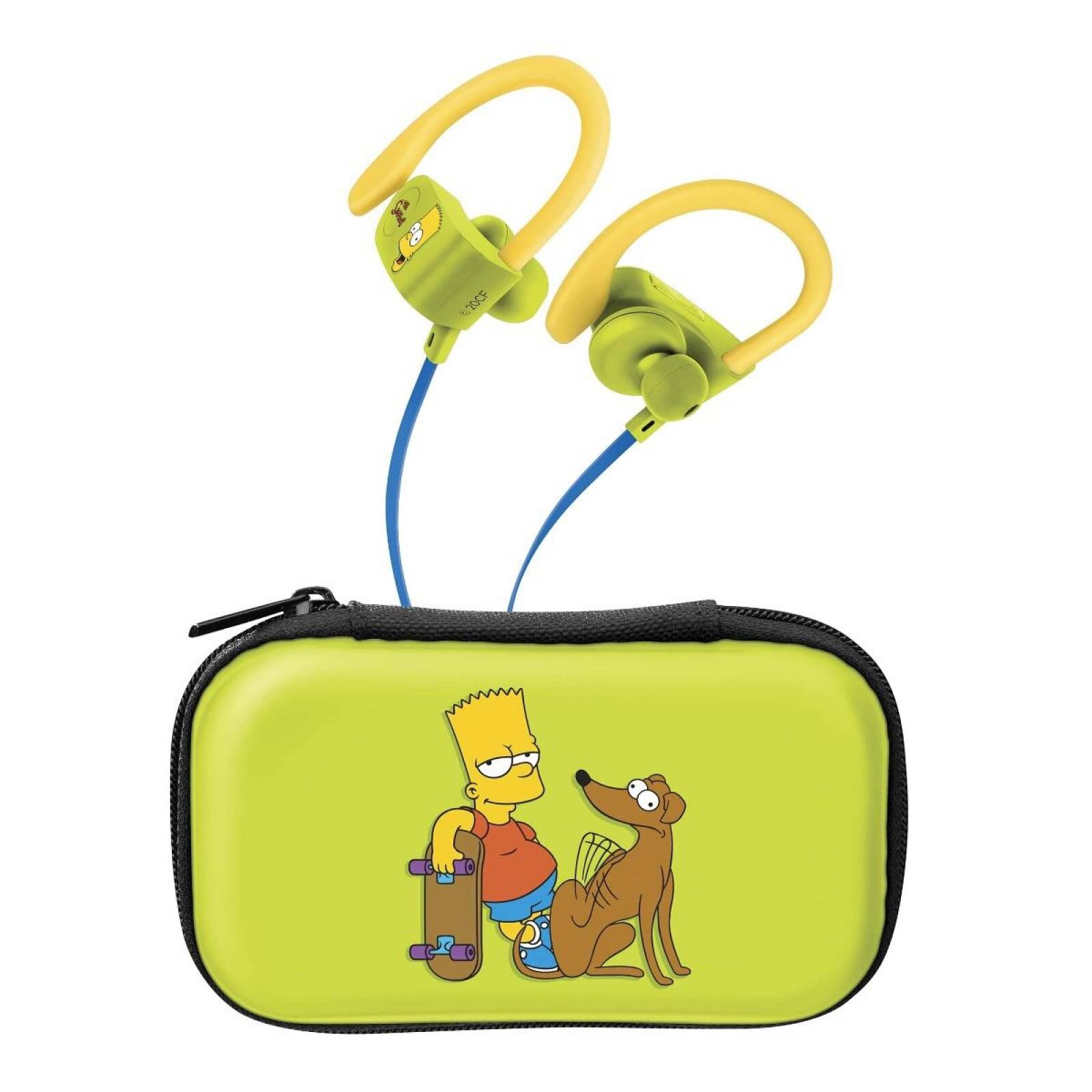 Audífonos Bluetooth Sport Free con cable plano The Simpsons-BartMascota