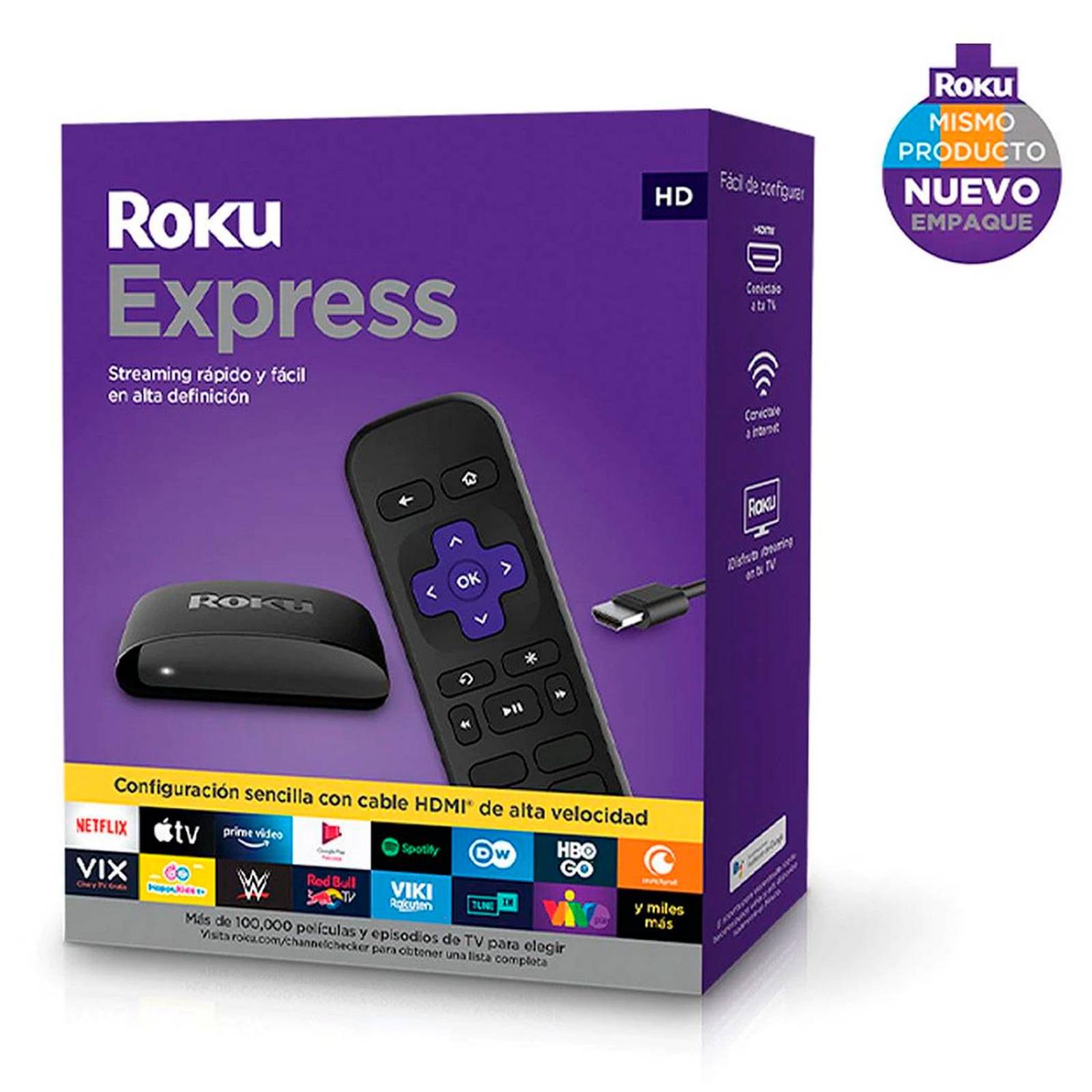 TV BOX ROKU 3930 Express HD Reproductor de Streaming HDMI Wi-Fi