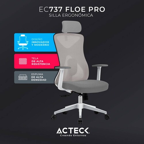 Silla Ejecutiva ACTECK FLOE PRO EC737 Ergonomica con Reposabrazos ...