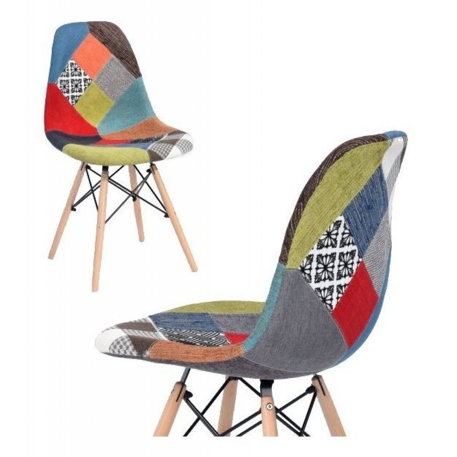 Set 2 Sillas Eames Tapizado Patchwork