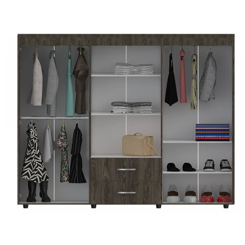 CLOSET ARMABLE MODELO BARILOCHE MARCA EXCELSIOR COLOR COÑAC