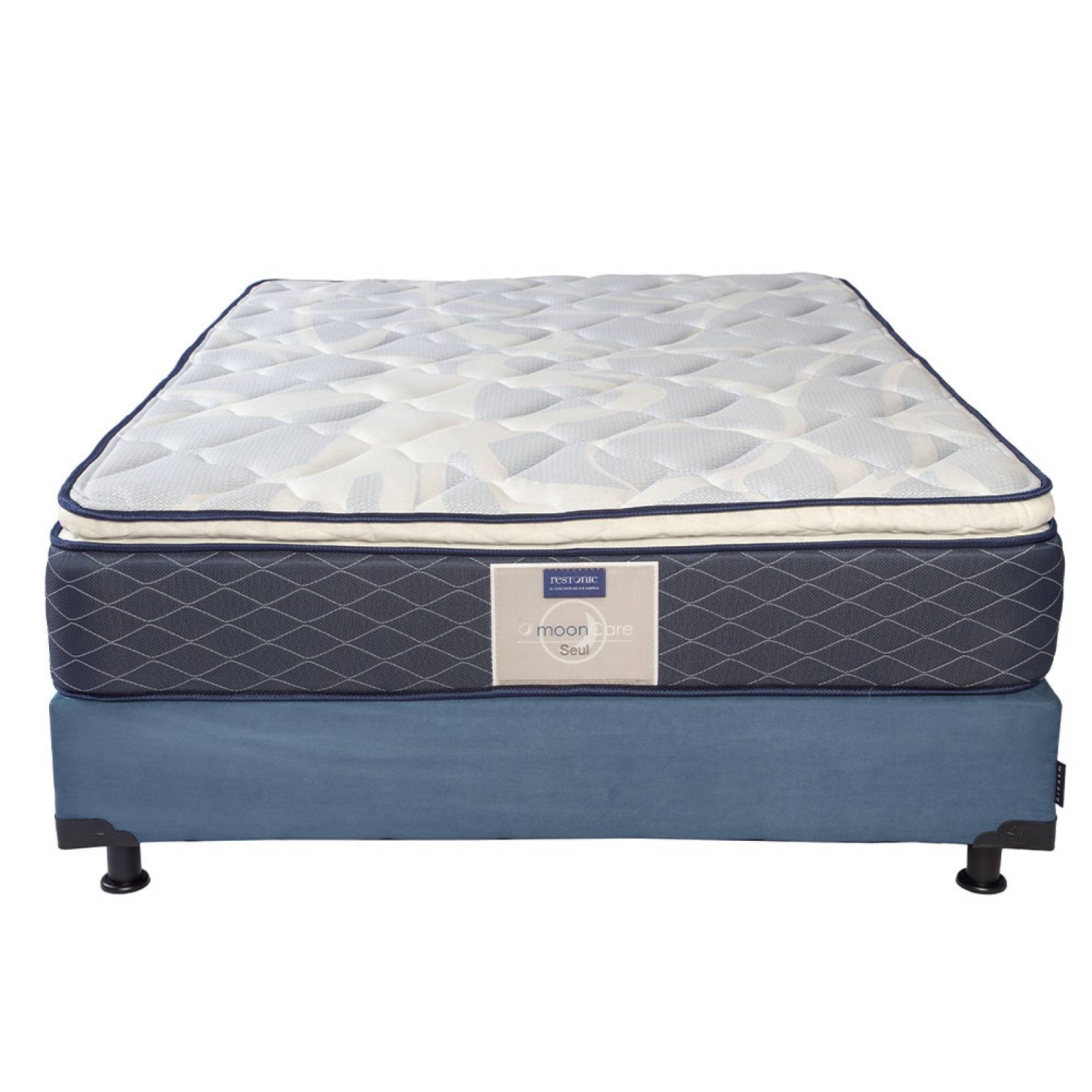 Colchón Matrimonial Restonic Seul con Box Azul
