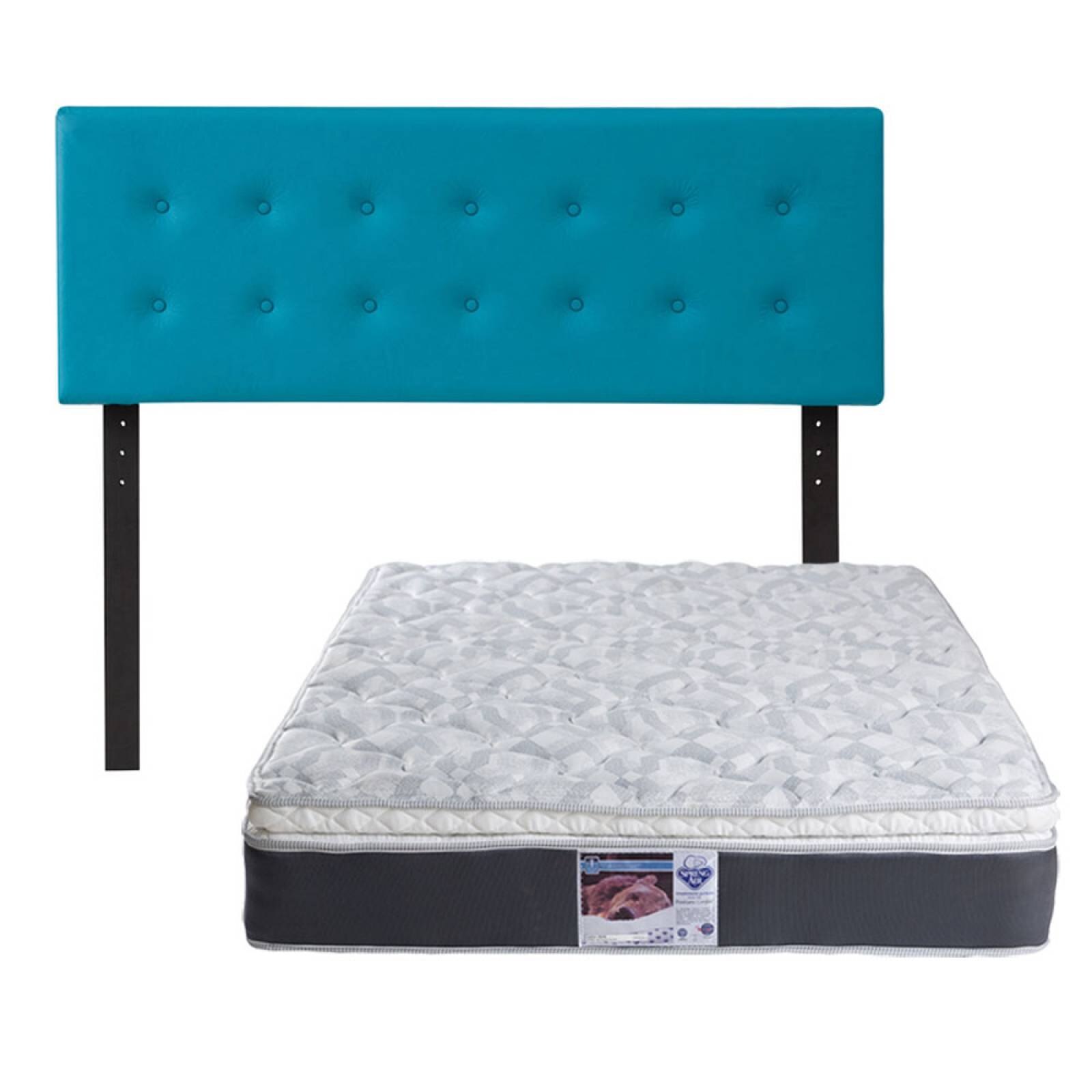 Colchón Spring Air Marte con Cabecera Dicasa Balboa queen size