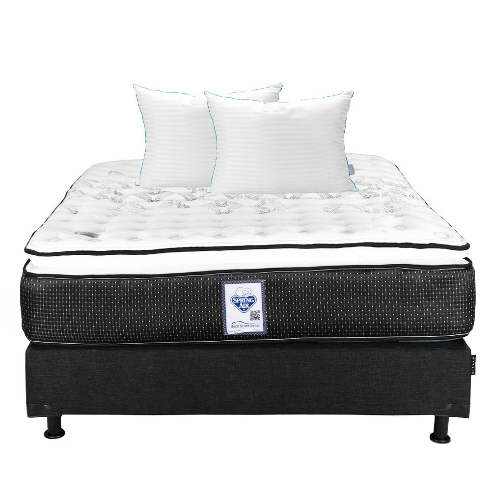 Colchón Queen Size Spring Air Donovan con Box Dicasa Belucci Negro y 2 ...