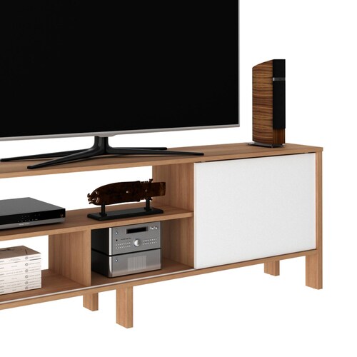 Mueble Para TV 65 Pulg Rack Moderno Con Puerta Corrediza Al Bl