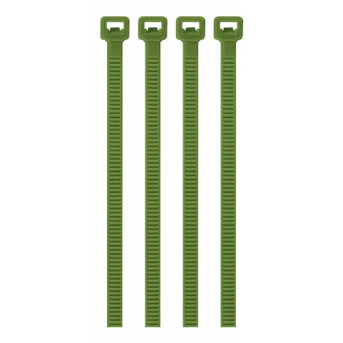 Cinchos plásticos 50 lb, 300 x 4.5 mm, verdes. Bolsa con 50 piezas