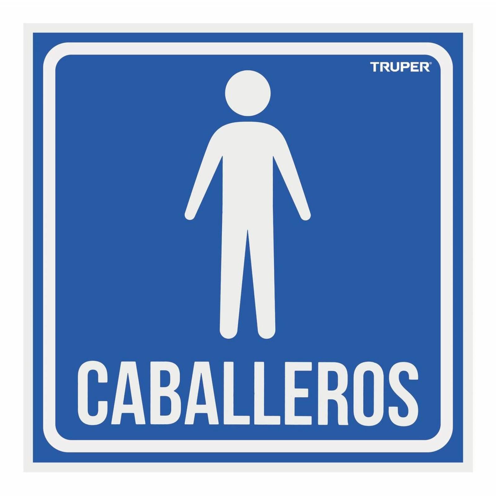 Letrero Caballeros 19 X 19 Cm Truper