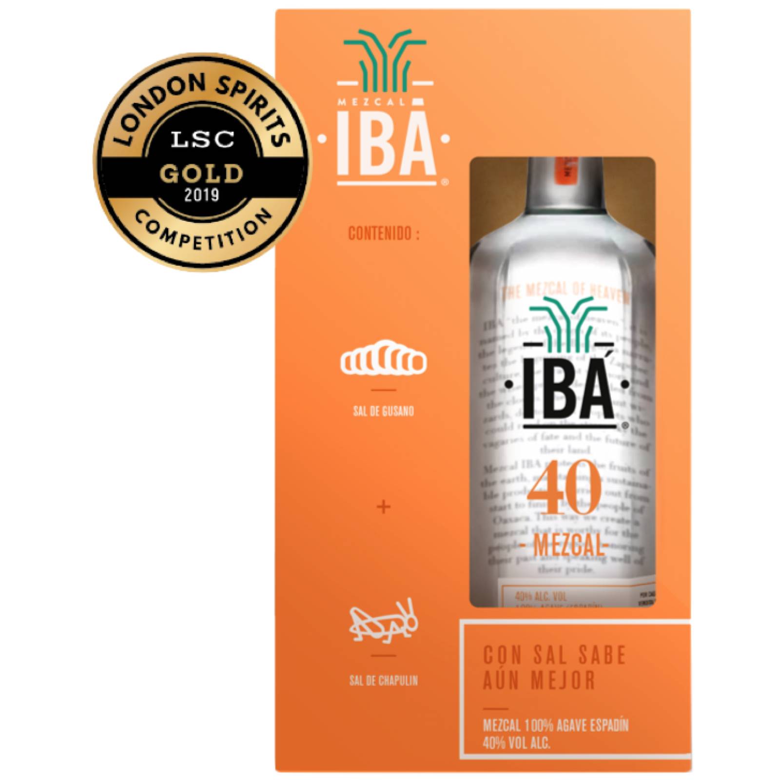 Estuche Mezcal Joven Artesanal IBÃ 40 Agave EspadÃ­n 750ml 100% OrgÃ ...