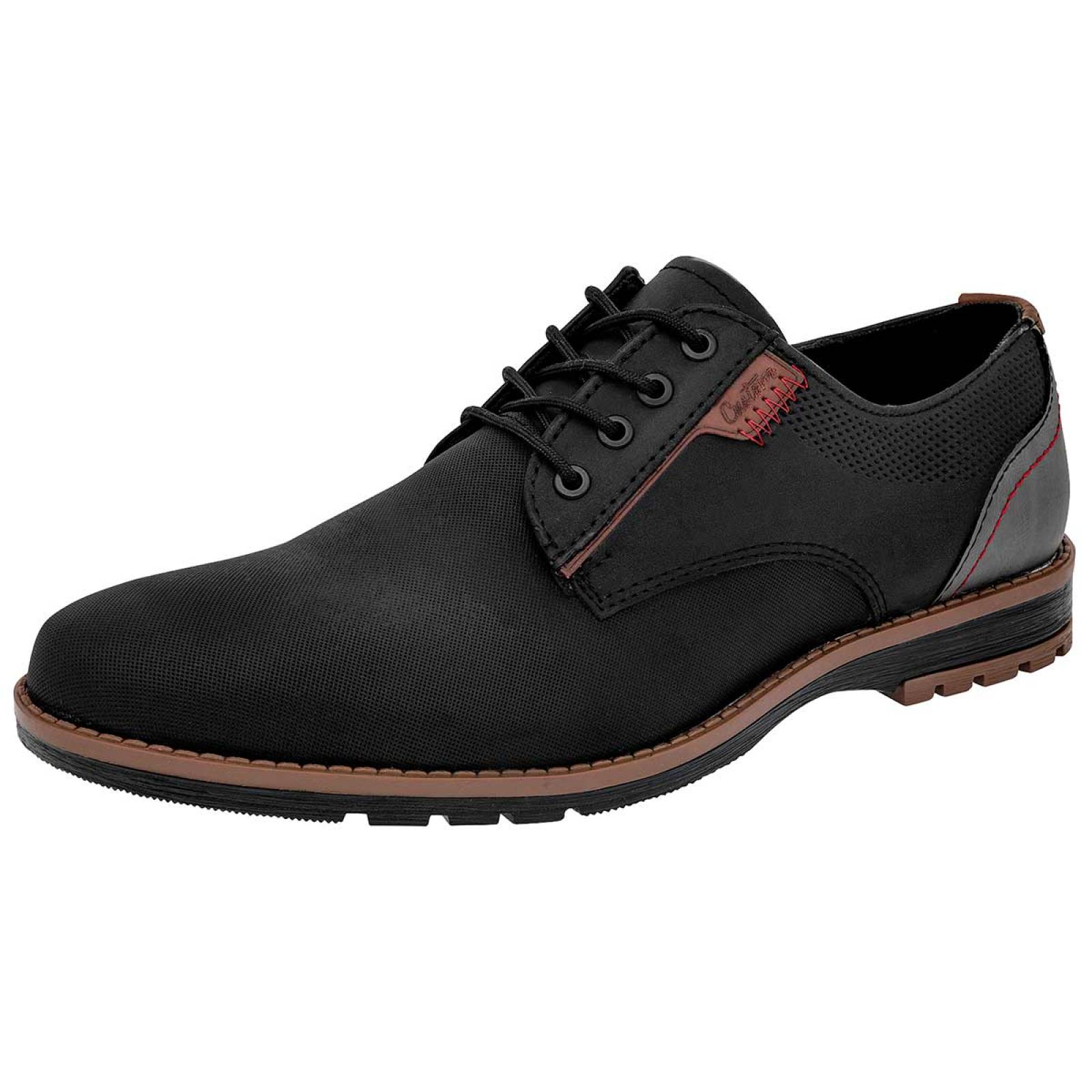 Negro Total Zapato casual para hombre negro gris, Cod. 101006-3