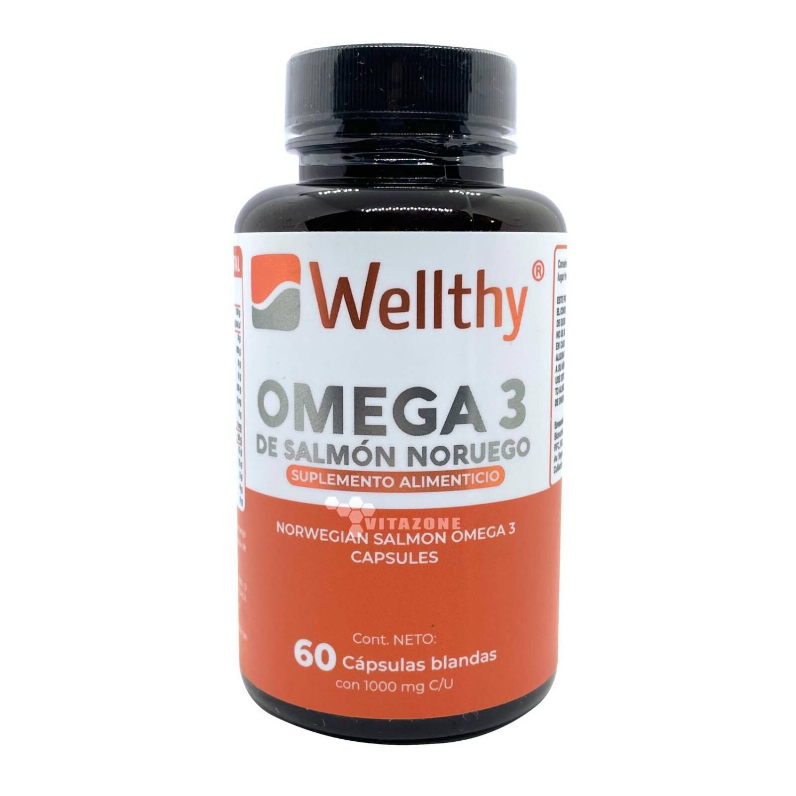 Omega 3 de Salmon Noruego 60 cáps blandas Wellthy