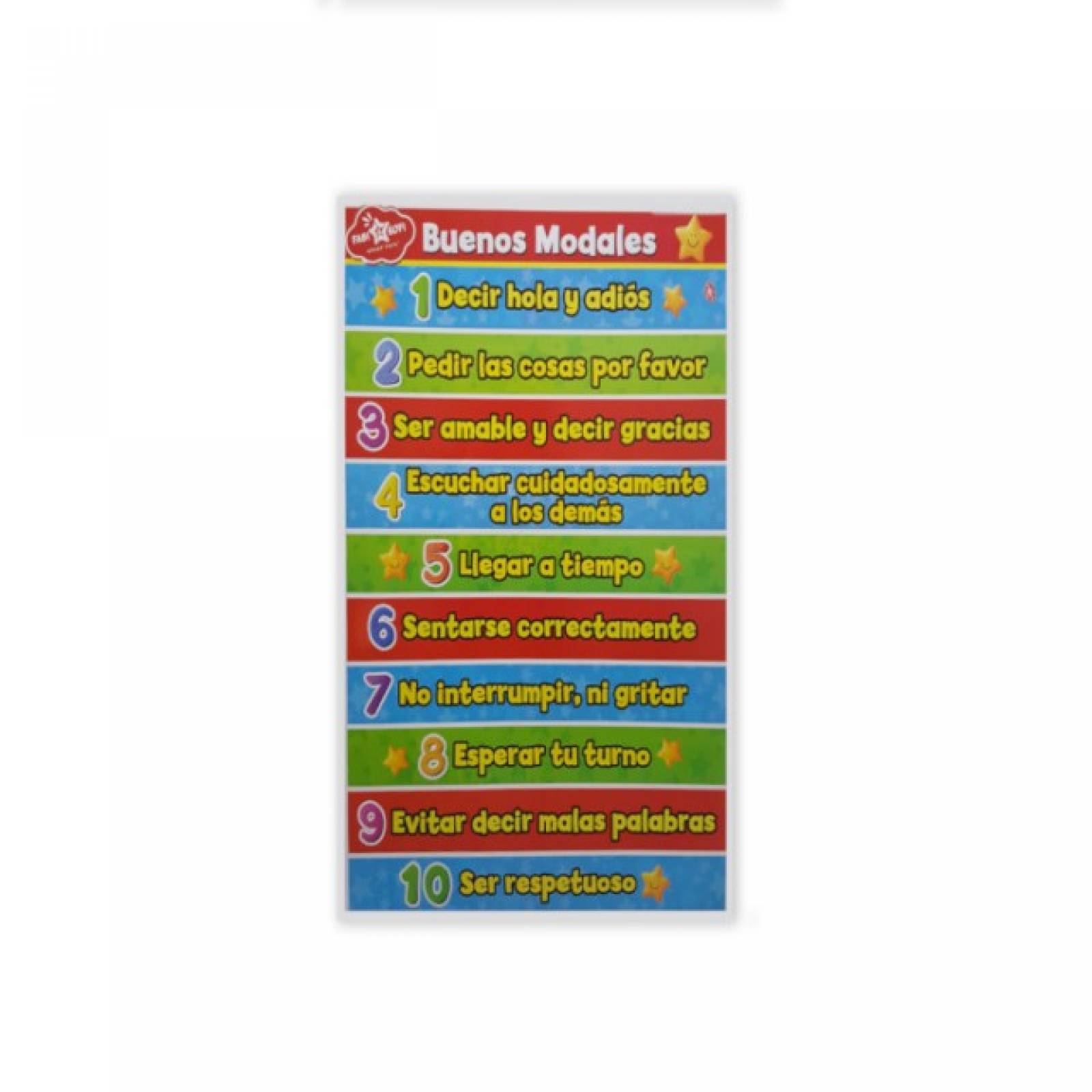 Poster didáctico Grande: Buenos Modales en Español e Ingles (50 x 70 cm)