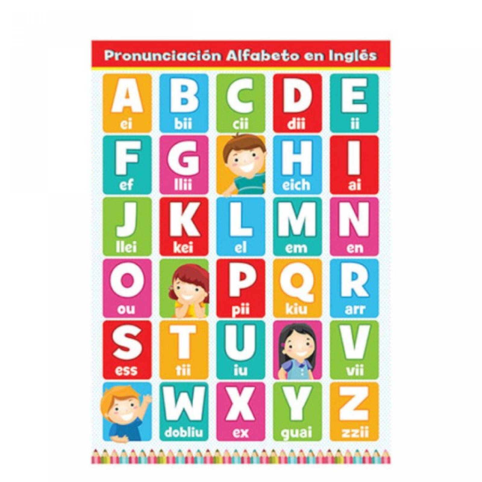 Poster didactico Grande: Pronunciacipn Alfabeto en ingles 50 x 70 cm