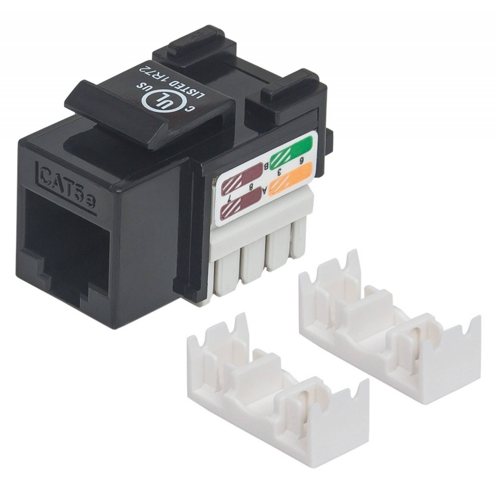 Jack Rj45 Cat5e Intellinet Utp Keystone De Impacto Negro