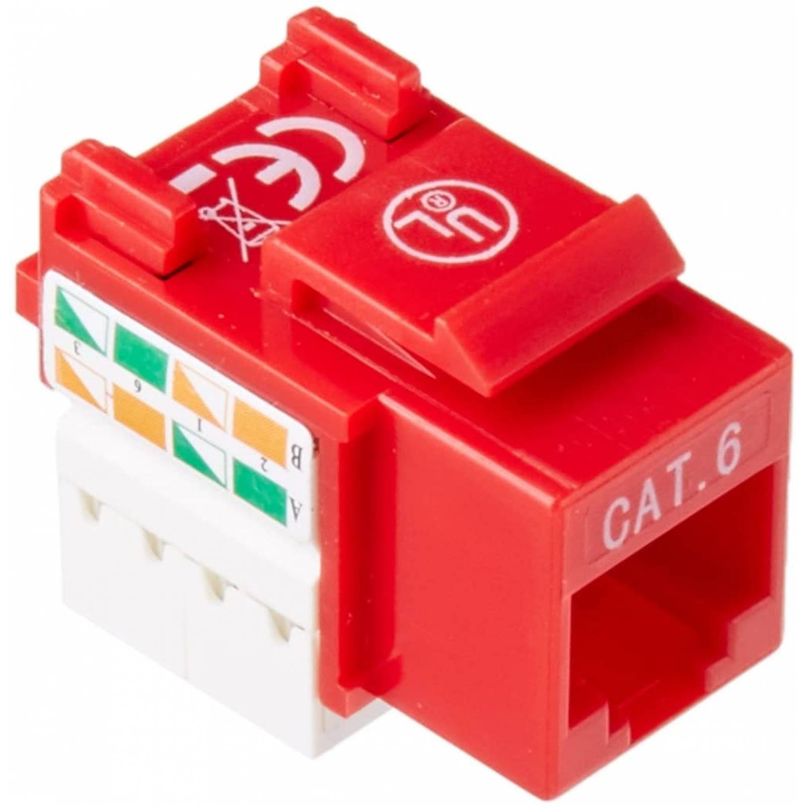 Jack Rj45 Cat6 Intellinet Utp Keystone De Impacto Rojo