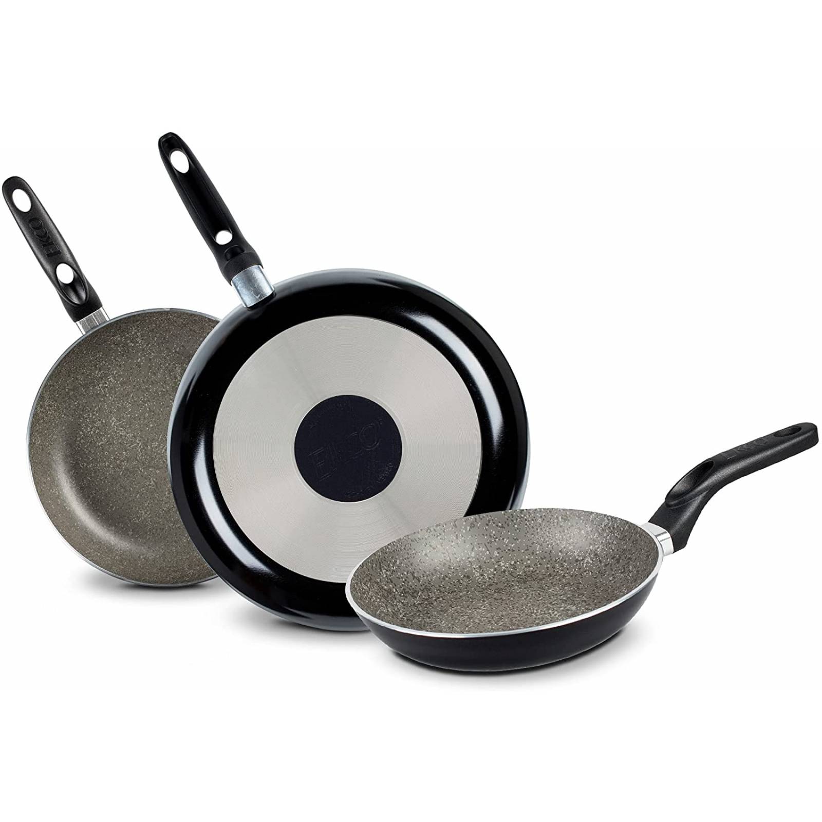 Paquete de 3 sartenes graystone marca vasconia.