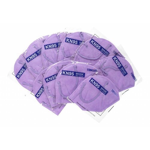 Cubrebocas Kn95 Mascarillas Tomods 12 Pzs Varios Colores Lila