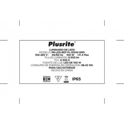 Reflector PLUSRITE LED 100W SMD delgado 6500K