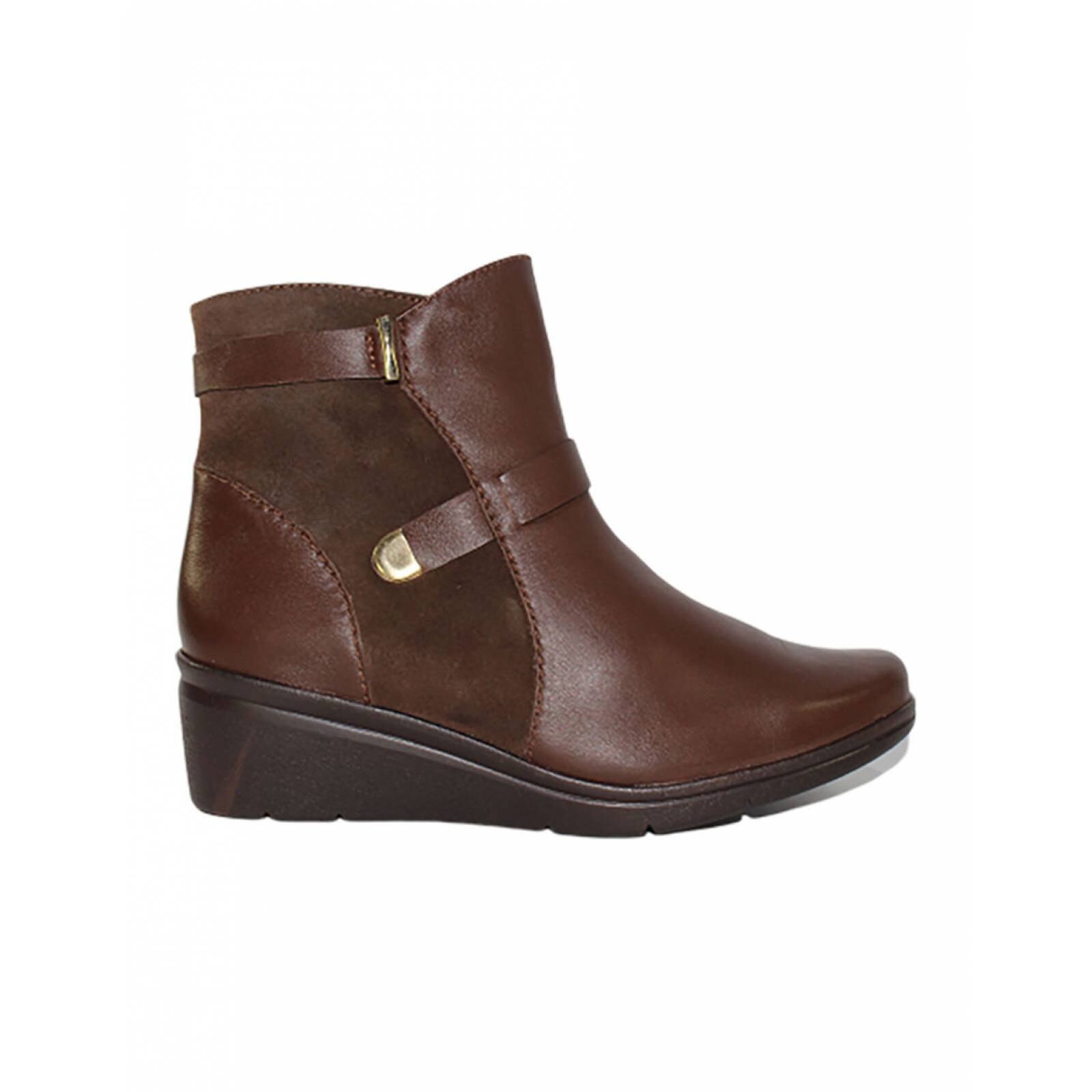 Botas botines giusto dama mujer piel cafe 12205 - Sears