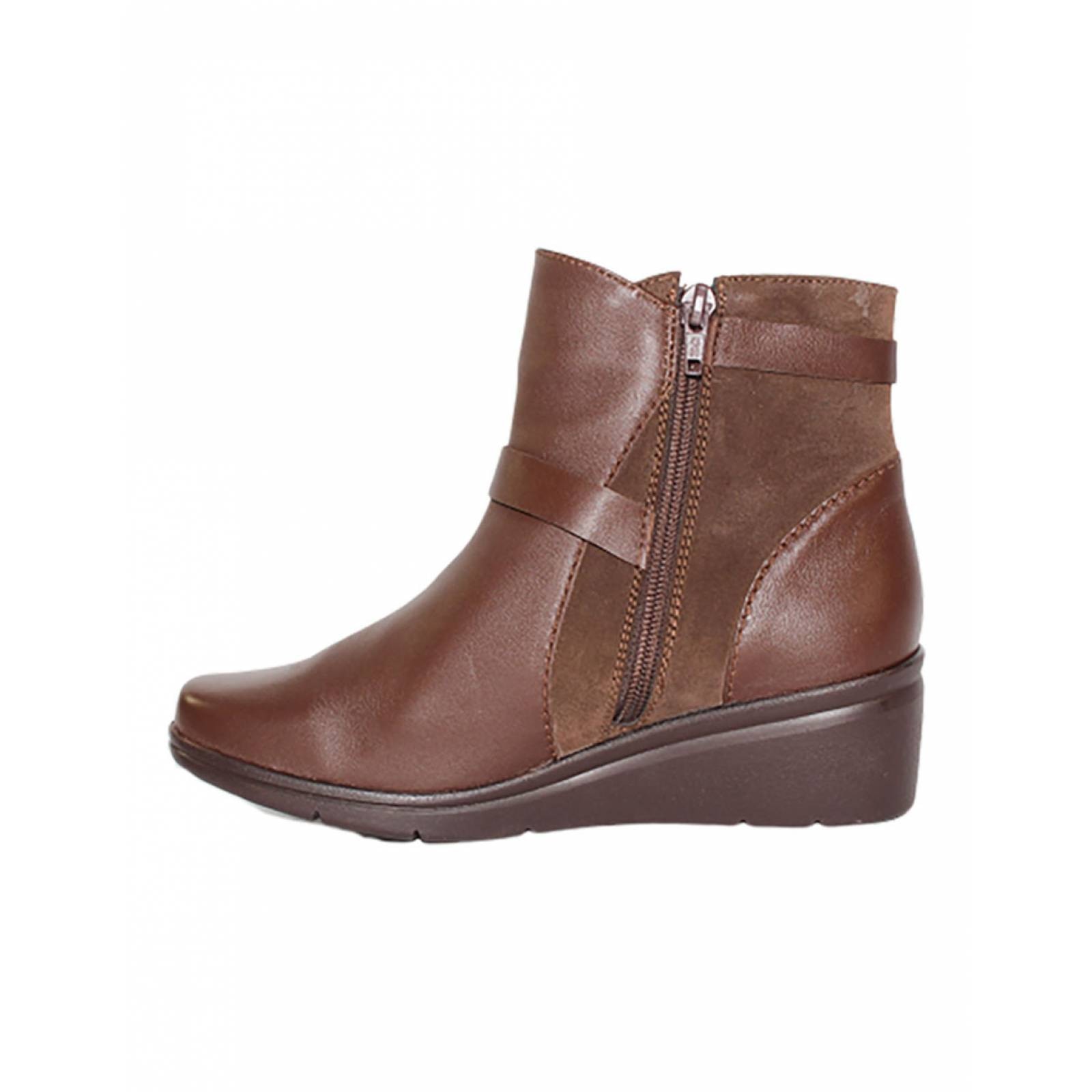 Botas botines giusto dama mujer piel cafe 12205 - Sears