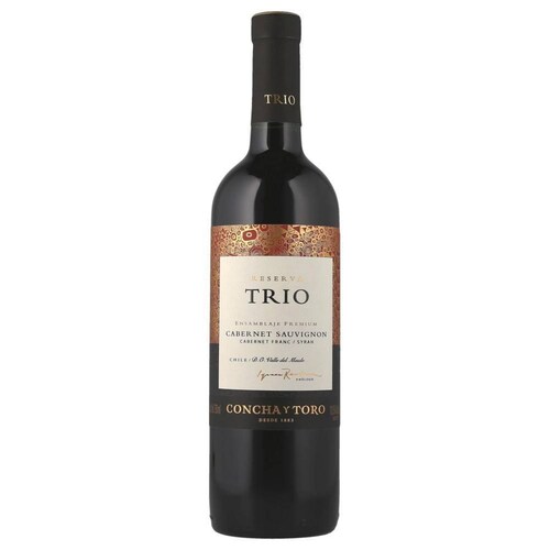 Caja de 12 Vino Tinto Trio Merlot Carmenere Syrah 750 ml