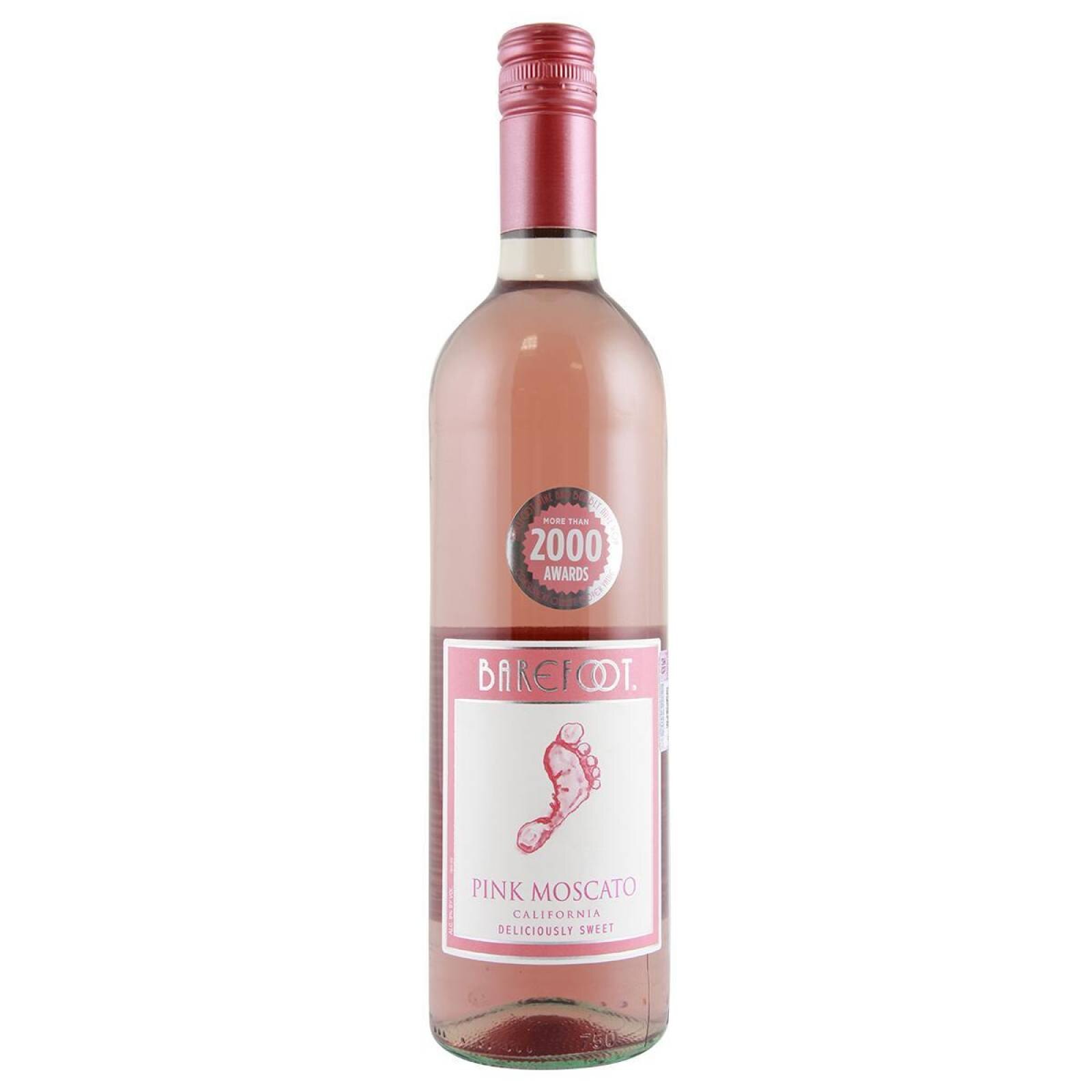 Caja de 12 Vino Rosado Barefoot Pink Moscato 750 ml