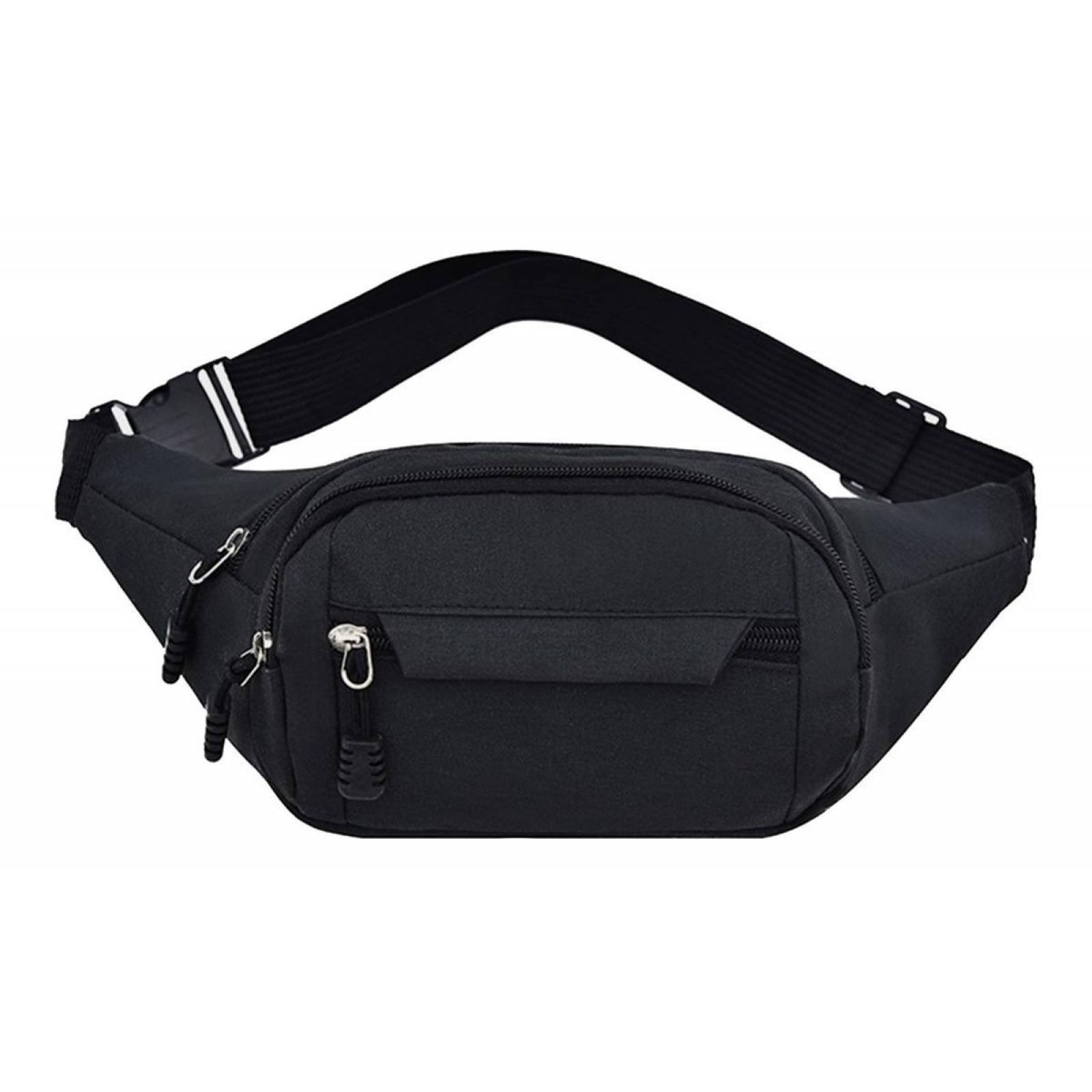 Cangurera Canotagio Premium deportiva de viaje discreta y ligera Negro