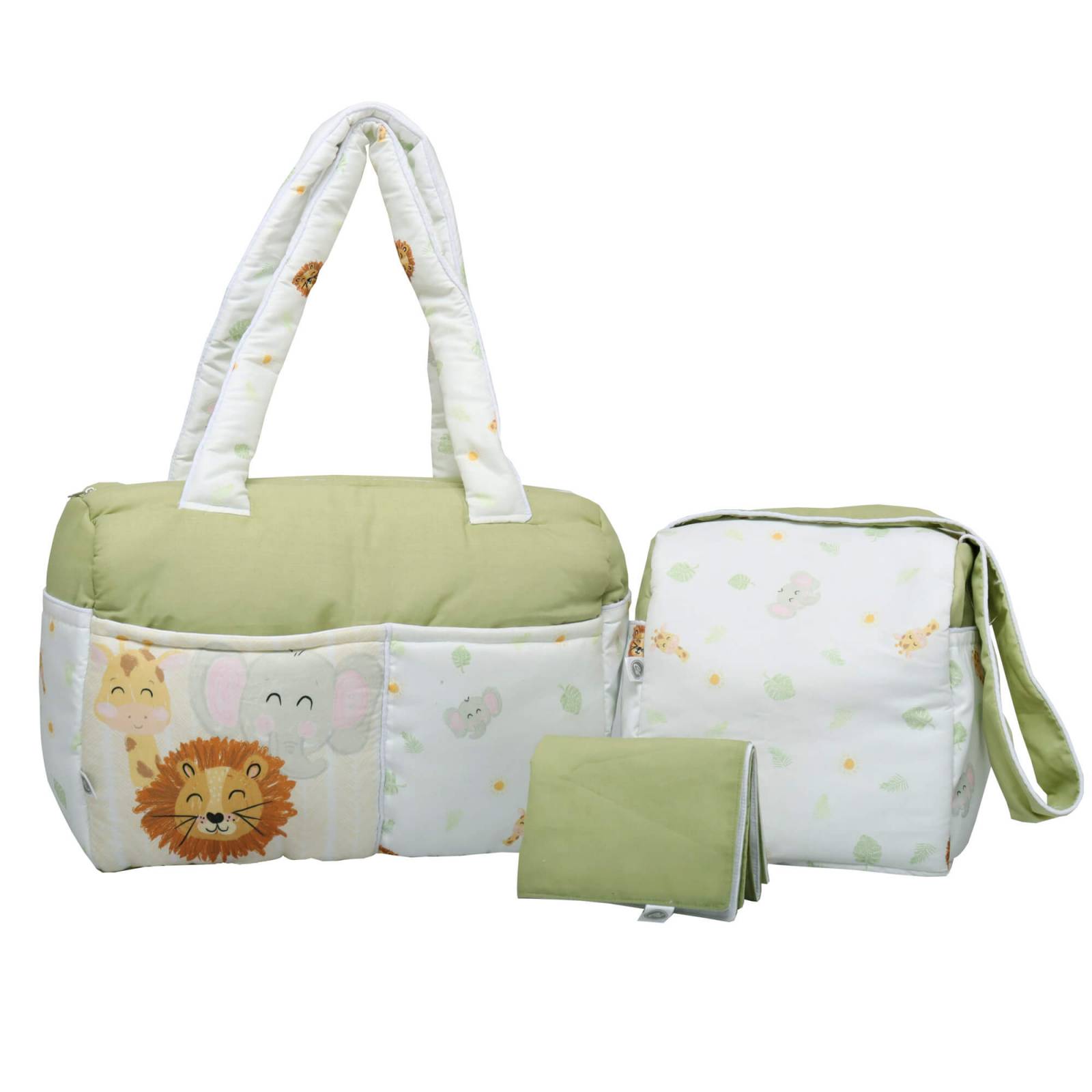 Pañalera Cary Safari Kit 3 Piezas Impermeable y Espaciosa, Verde