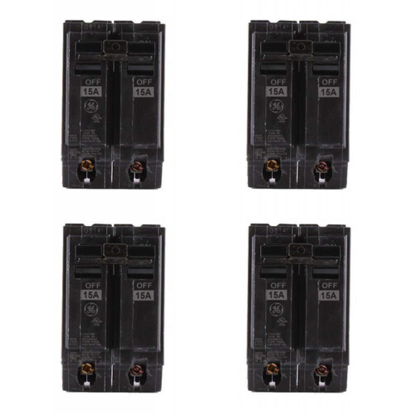 4 X GE THQL2115 INTERRUPTOR T ENCHUFABLE 2P 15A 120/240V