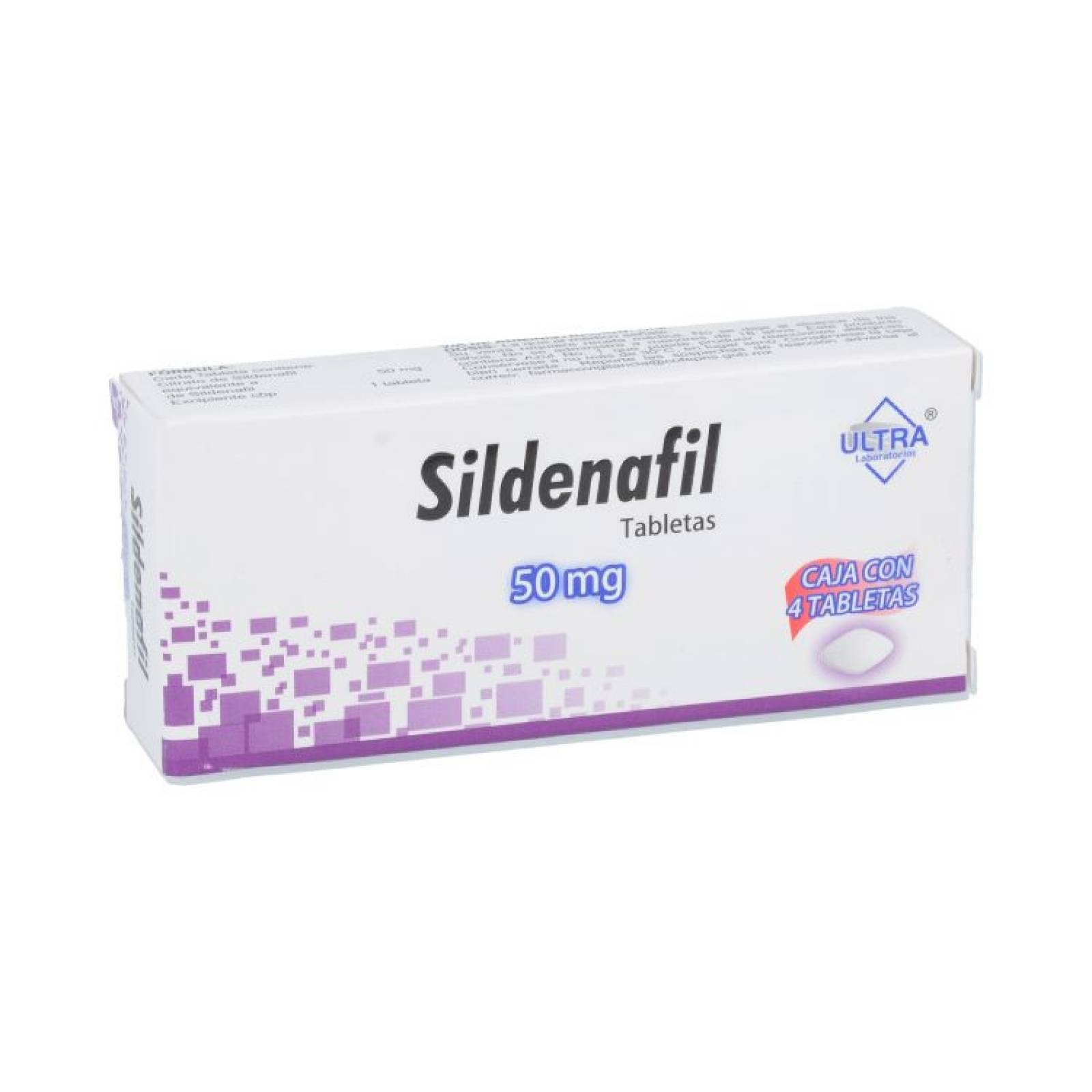 Sildenafil Genérico 50 Mg Pack Con 4 Tabletas