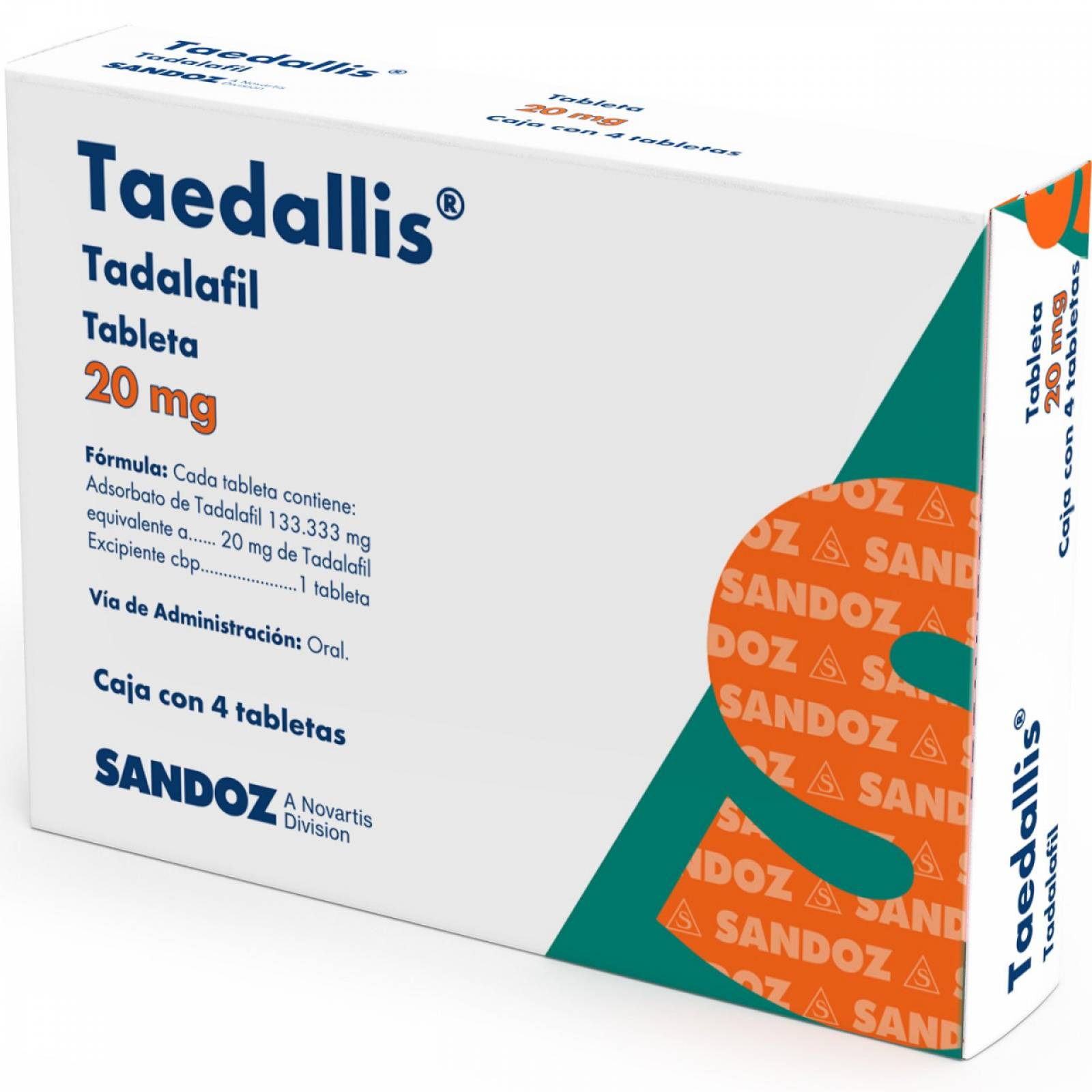Taedallis 20mg caja con 4 tabletas - Sears