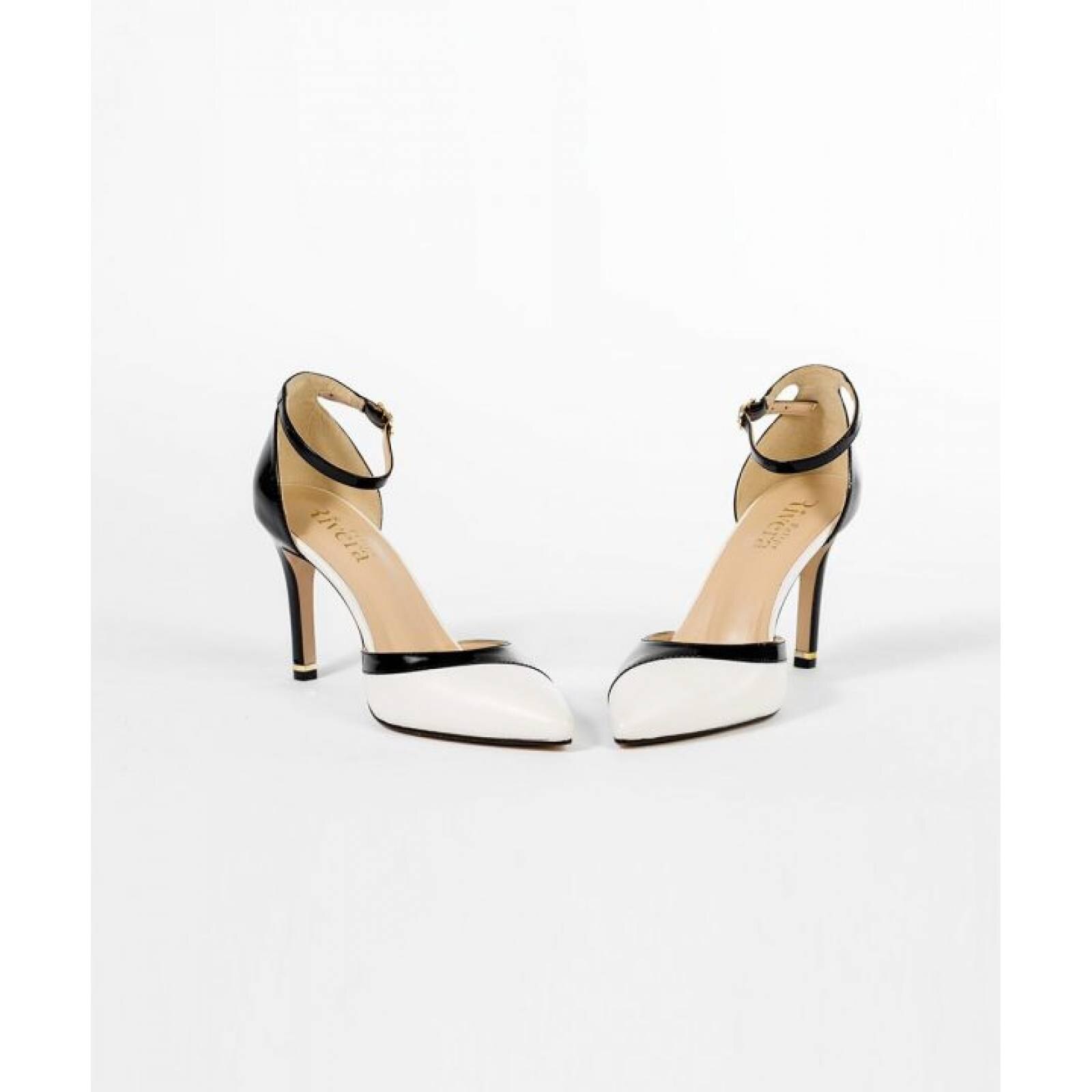 Tacon cerrado dama, calzado dama, ch negro/mestizo blanco,